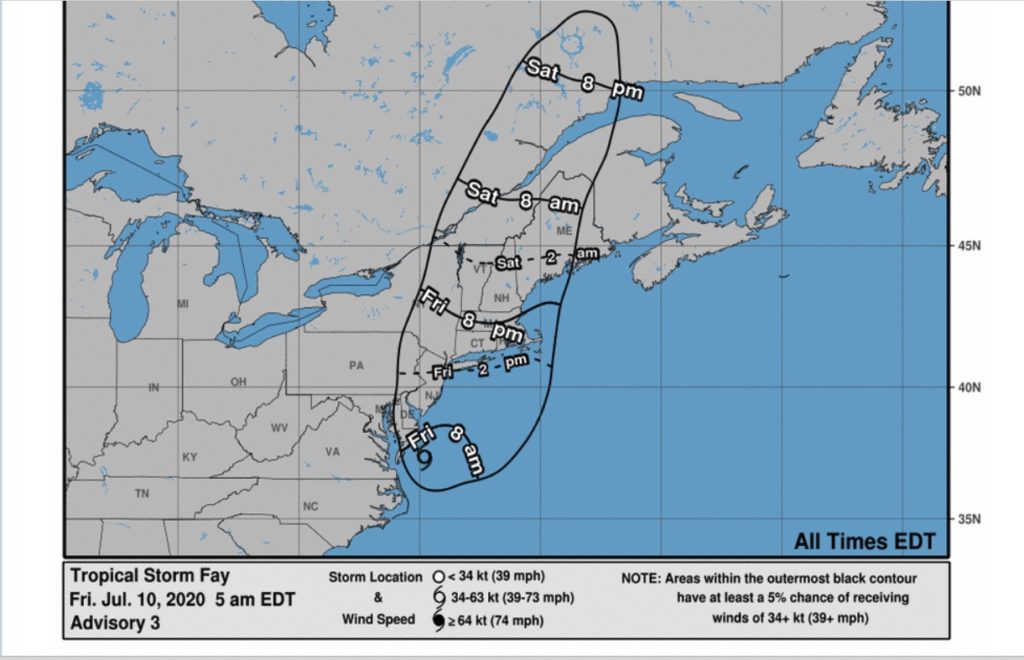 Tropical Storm Fay to bring heavy rain, strong winds and dangerous surf ...